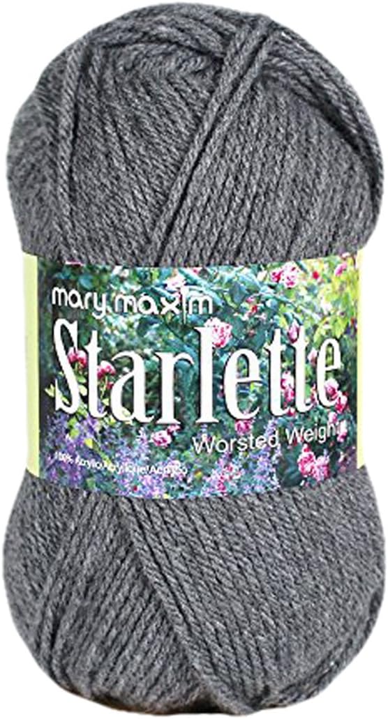 Amazon.com: Mary Maxim Starlette Yarn - Medium Grey - Premium Acrylic ...