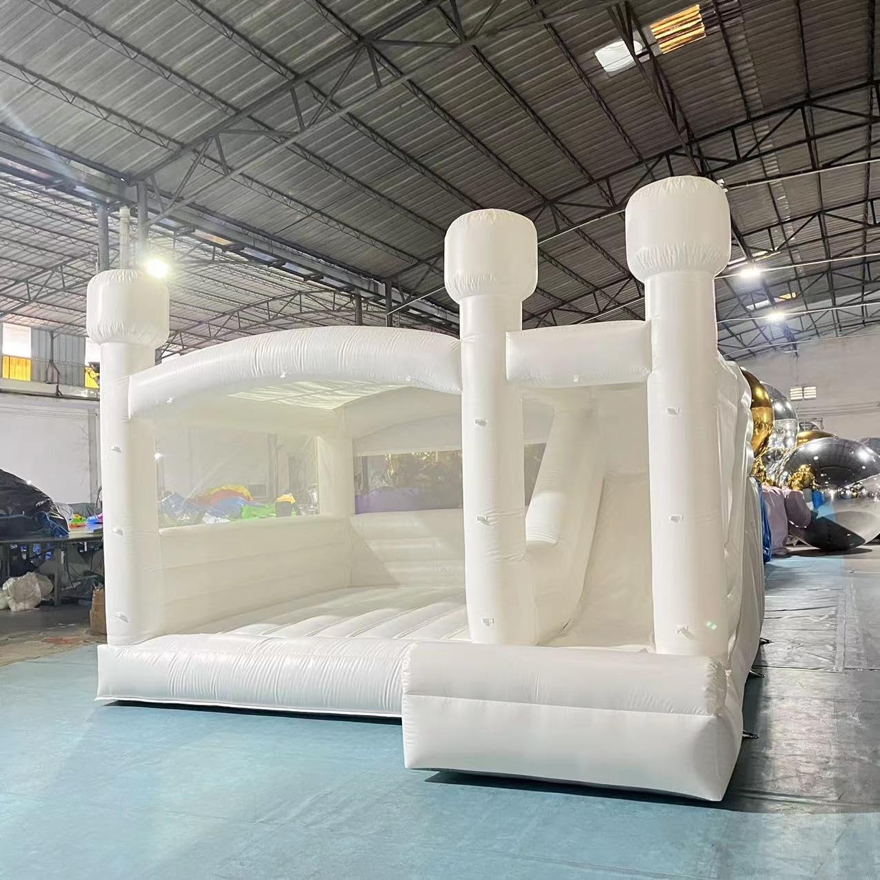 Amazon.com: Inflatable White Wedding Bounce House with Blower ...