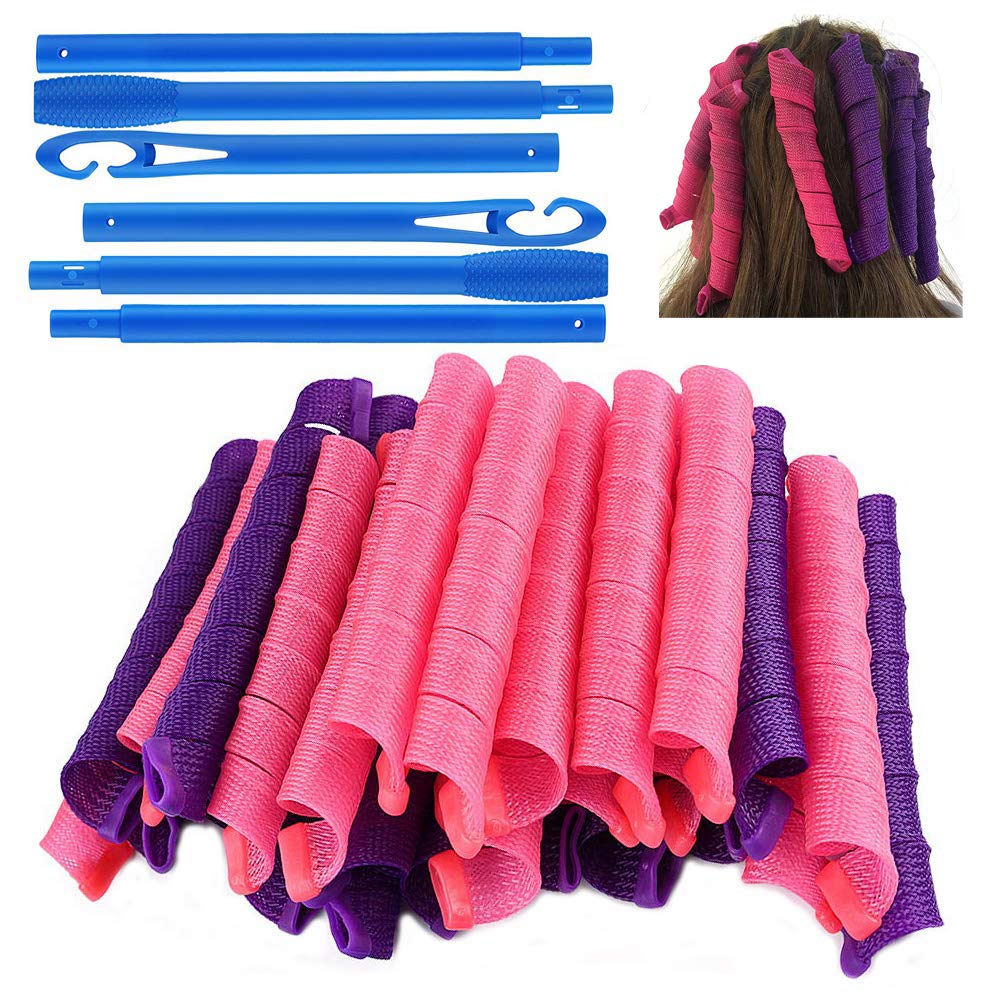 40er Set Spiral-Lockenwickler – DIY Locken Über Nacht Ohne Hitze, Mit ...