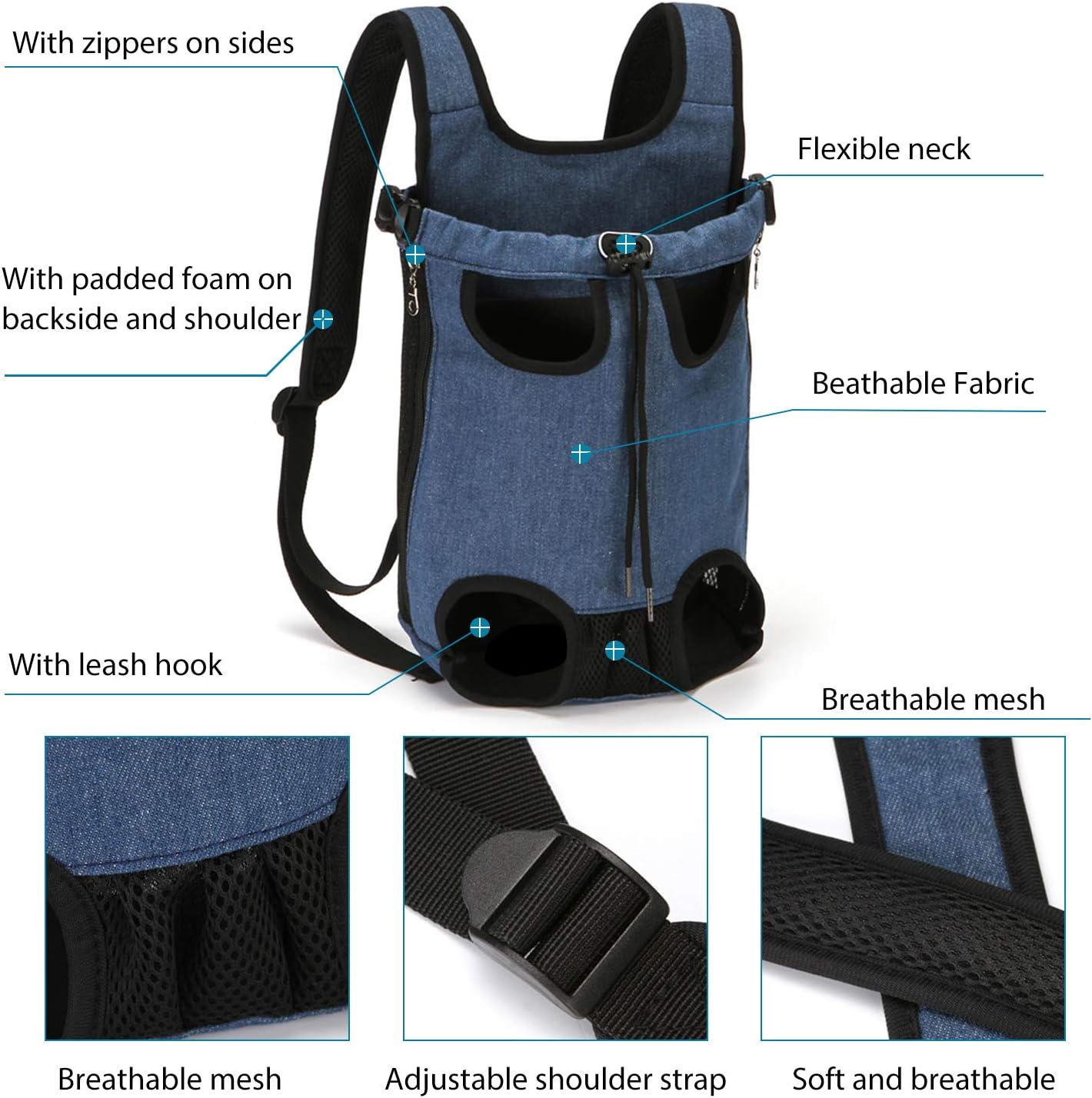 PETCUTE Dog Carrier Backpacks for medium large Dogs Legs Out pet ...
