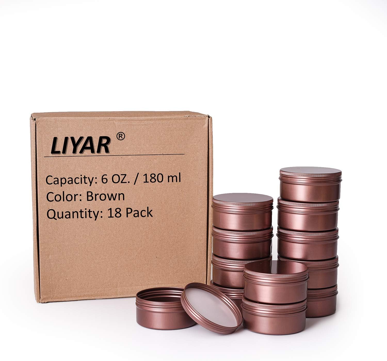 Amazon.com: LIYAR 6 Oz Aluminum Metal Tin 18 Pack Can Tins Empty Screw ...