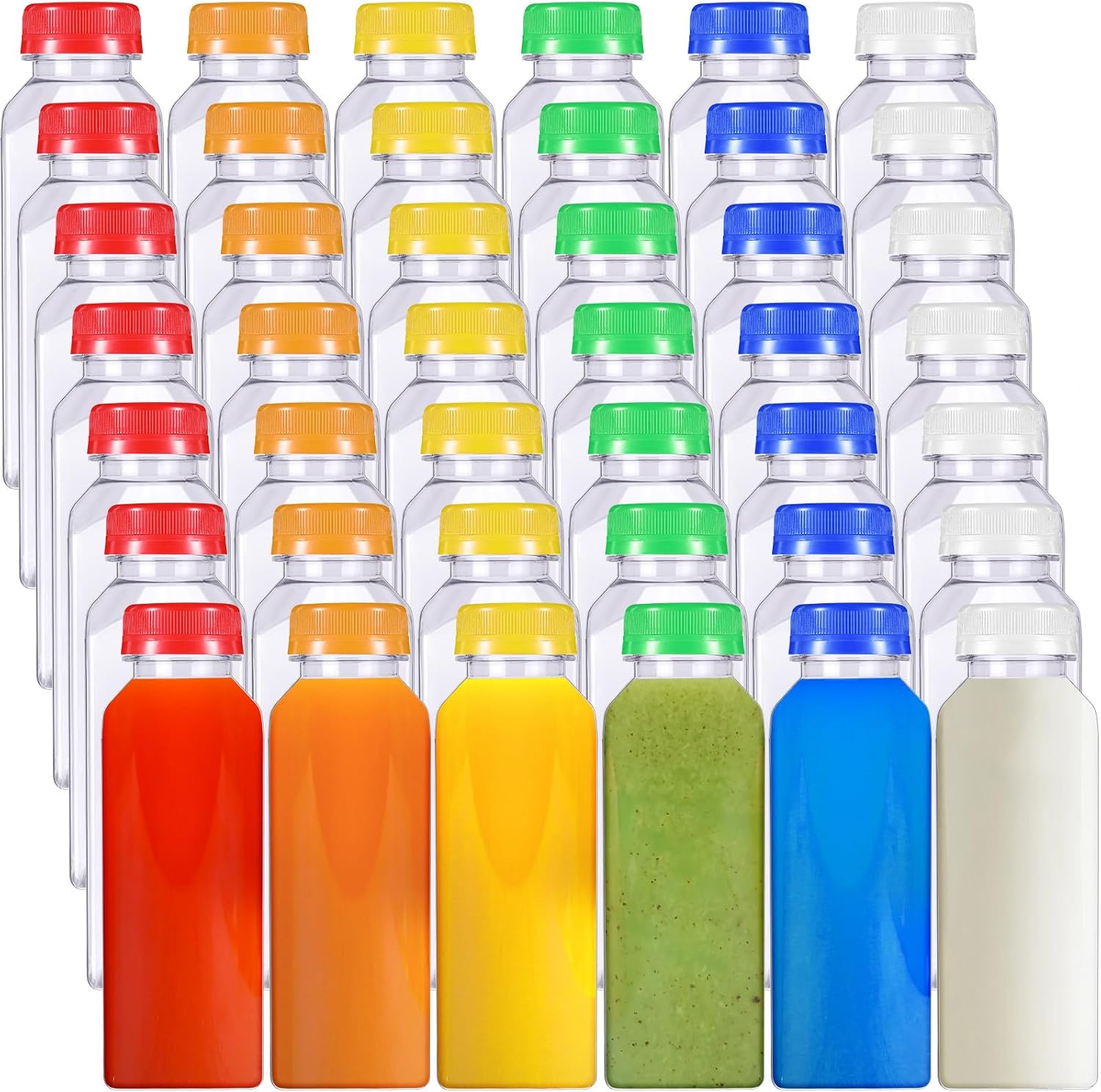 Amazon.com: Lallisa 36 Pcs 12 oz Empty Plastic Juice Bottles with Caps ...