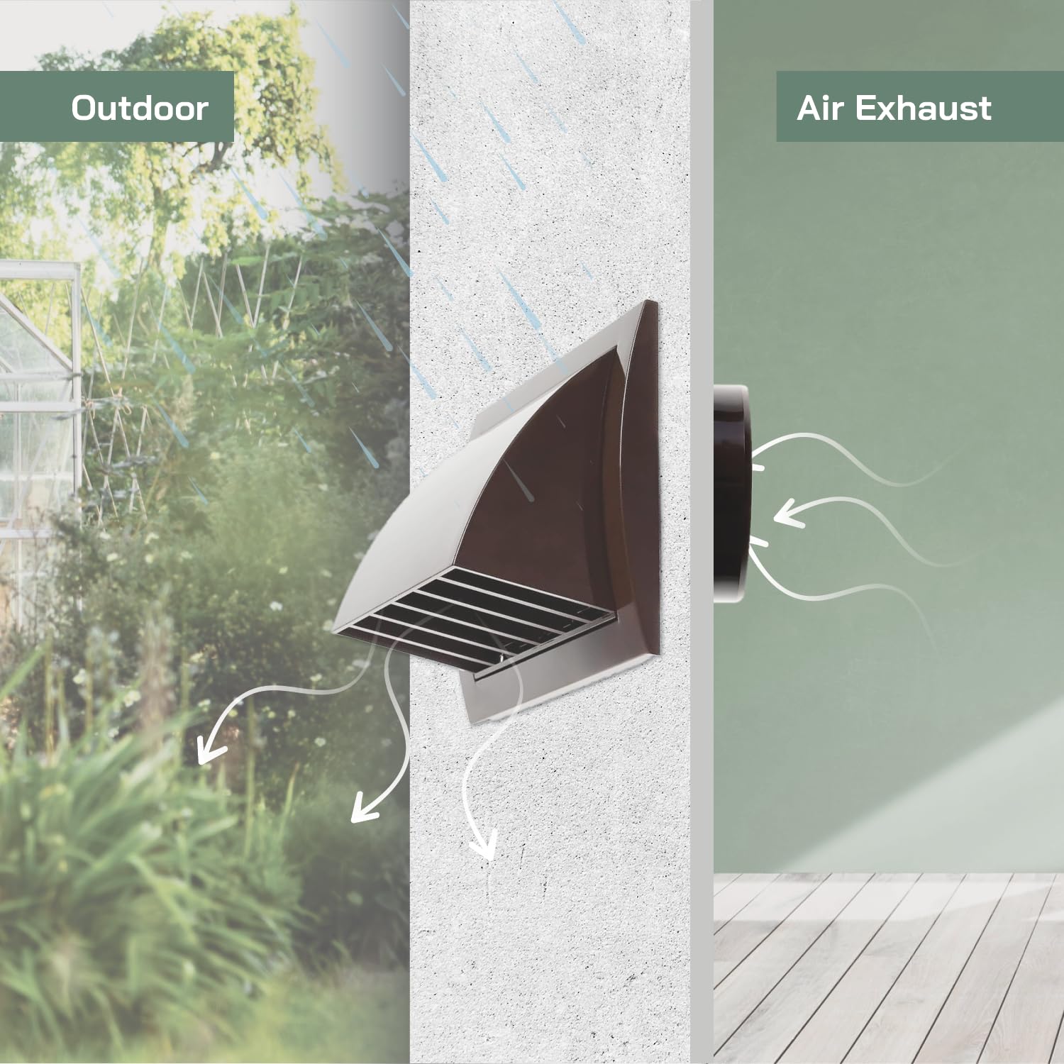 Vent Systems Brown 100 mm / 4″ inch Exhaust Vent Cover – Louvered Dryer ...