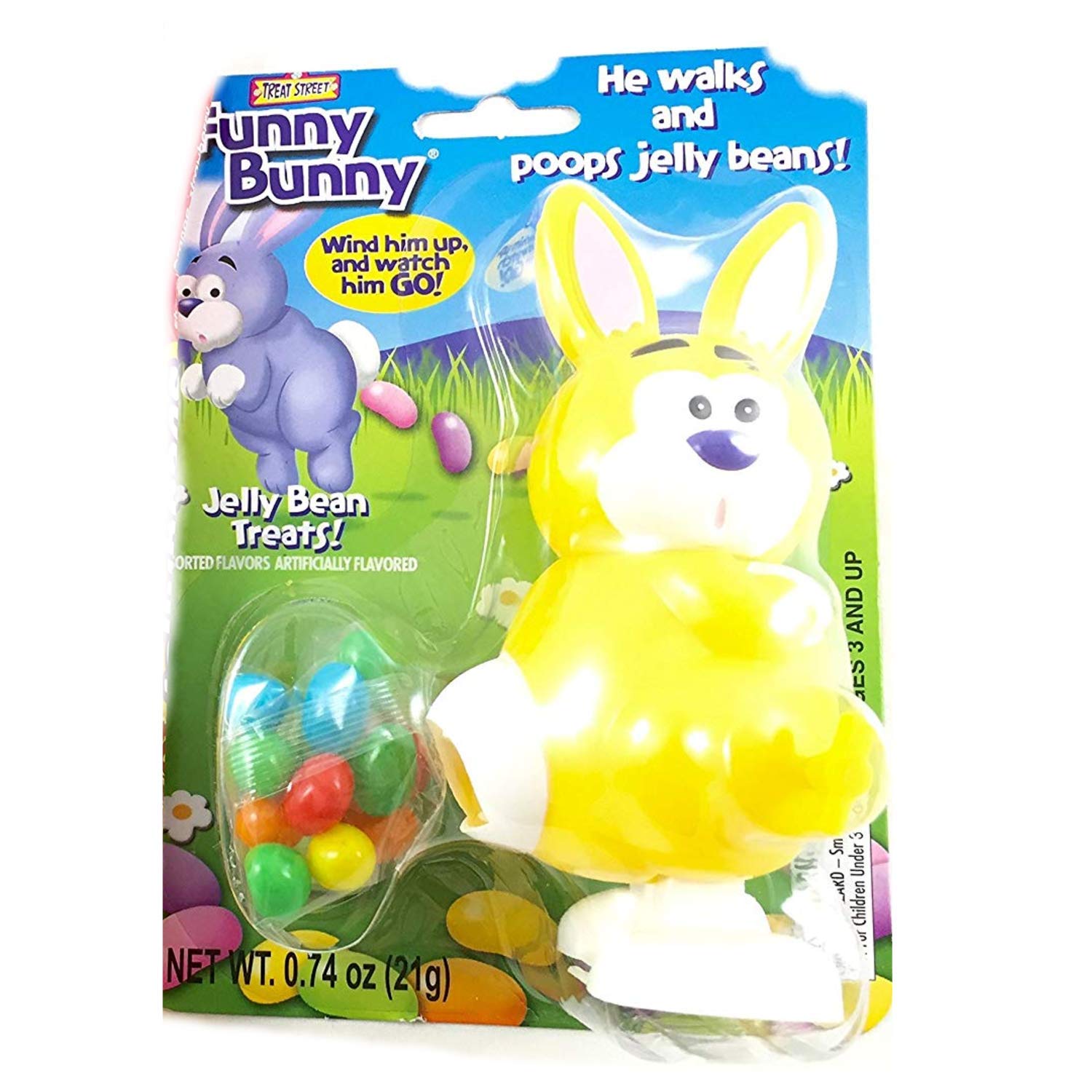 Amazon.com : Funny Bunny Wind-up Jelly Bean Pooping Easter Bunny Candy ...