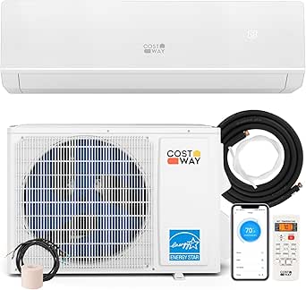 Amazon.com: COSTWAY 12000 BTU Mini Split Air Conditioner & Heater, 115V WiFi Enabled 24 SEER2 ...