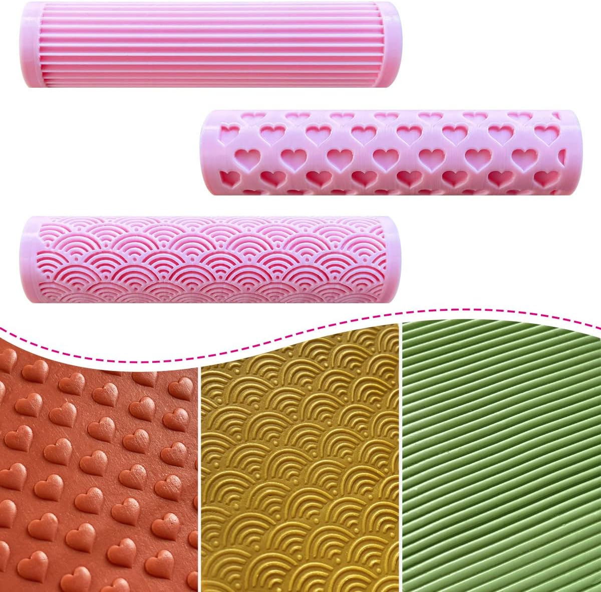 KEOKER Polymer Clay Texture Roller, 3PC Clay Texture Roller for Polymer ...