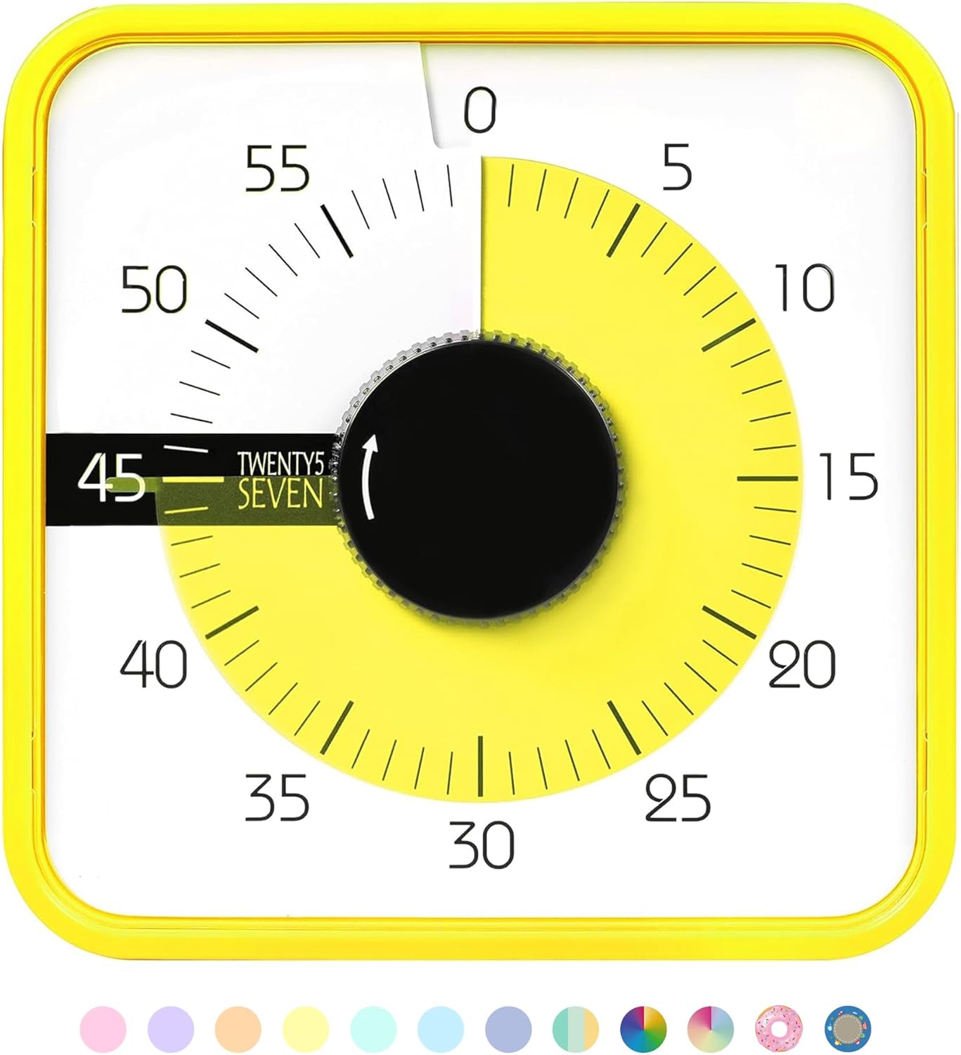 TWENTY5 SEVEN Countdown Timer 7.5 inch; 60 Minute 1 Hour Visual Timer ...