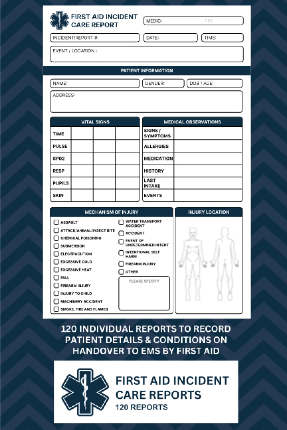 Amazon.com: FIRST AID INCIDENT CARE REPORTS: 120 individual reports to ...