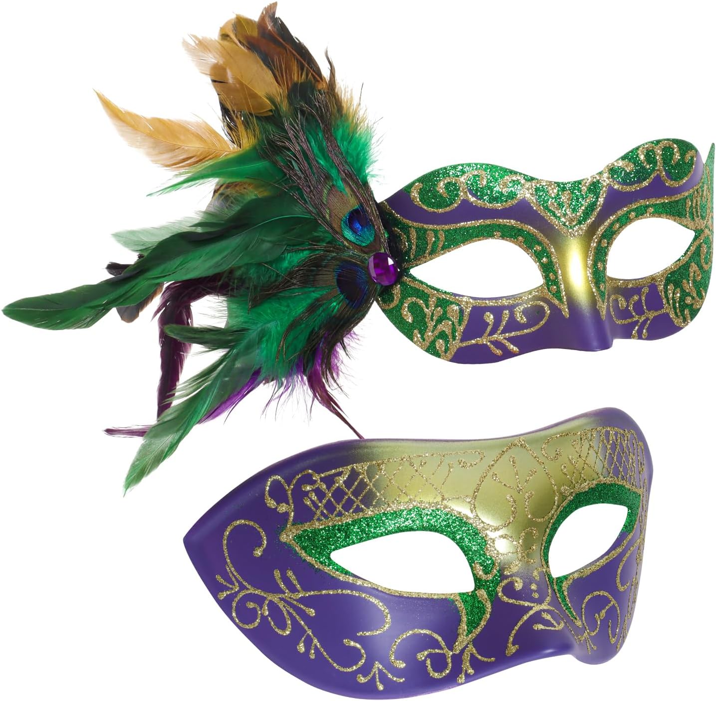 Amazon.com: Bcxfbxd 2 Pcs Mask Carnivals Masks Venetian Mask for ...