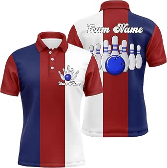 VhaSport Personalized Retro Bowling Polo Jerseys for Men in Red, White ...