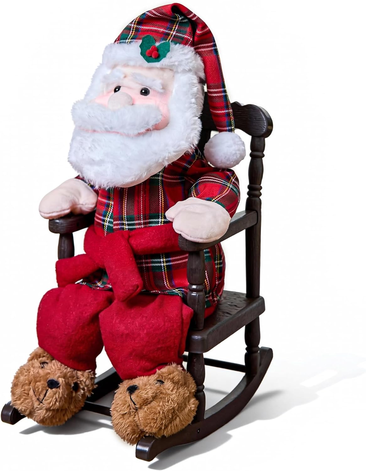 Amazon.com: Christmas Animated Decoration Rocking Chair Santa Claus ...
