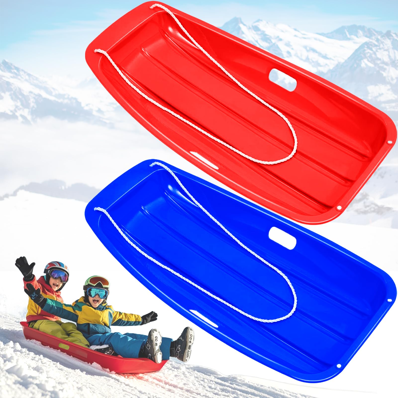 Snow Sled, Sleds for Kids and Adult - 35" Downhill Sprinter Heavy Duty ...