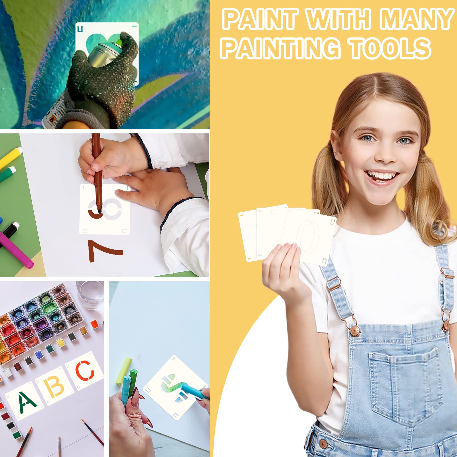 Snapklik.com : Augshy Letter Stencils Symbol - 56 Pack For Painting ...