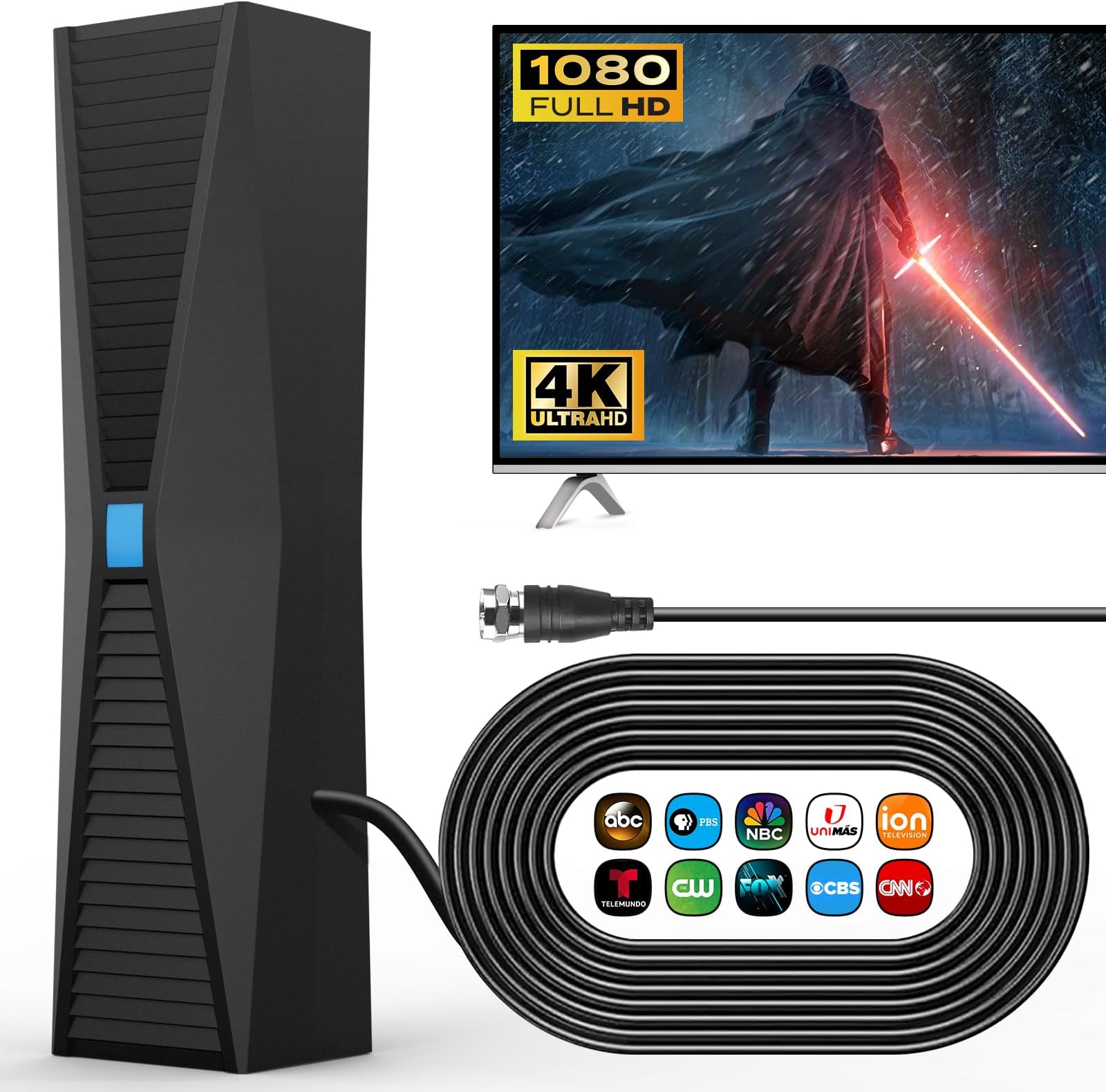Amazon.com: 2024 Upgraded HD TV Antenna, 980+ Miles Range Indoor ...