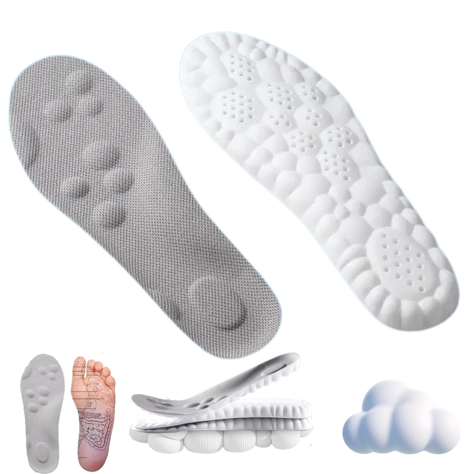 Cloudsole Insoles, 4D Cloud Technology Insole - Super Soft Comfort ...