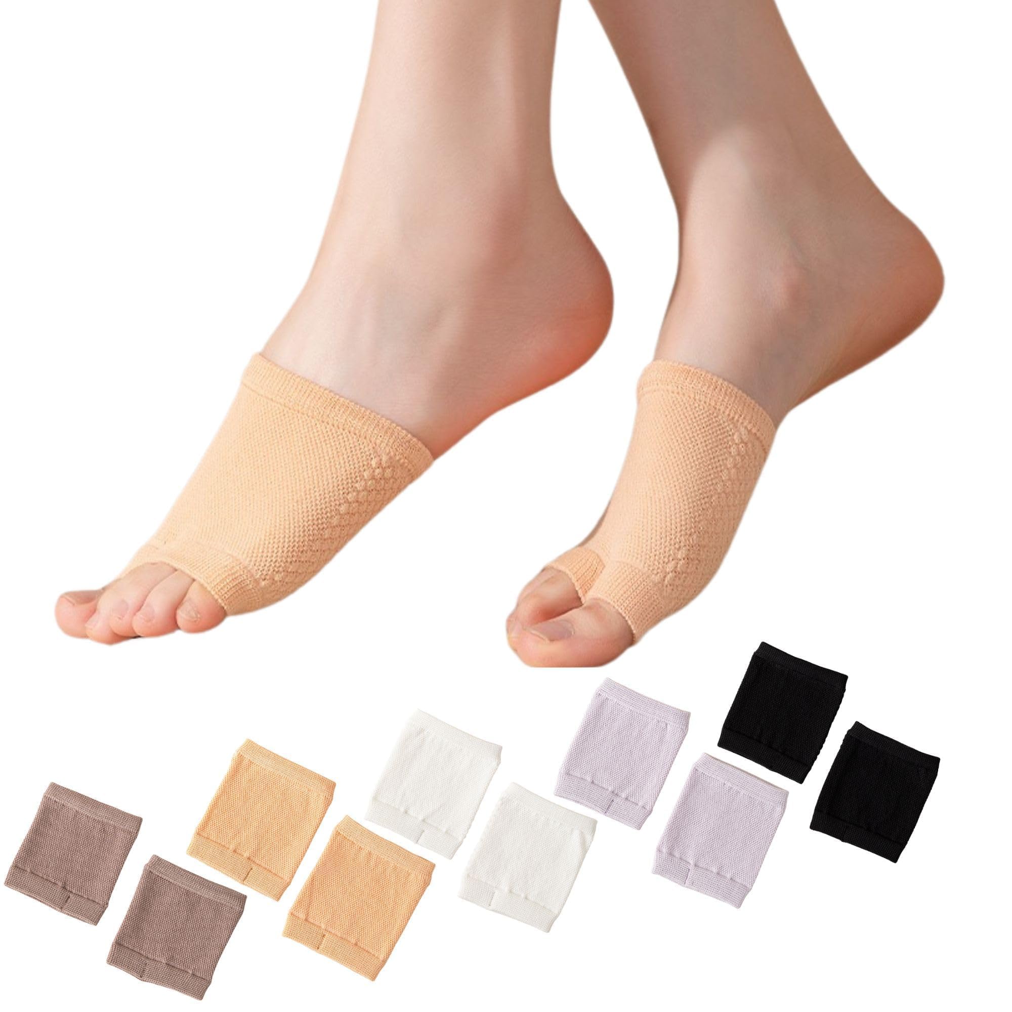 Amazon.com: Women Open Toe Half Socks Cotton Peep Toe Mule Sandal Sock ...