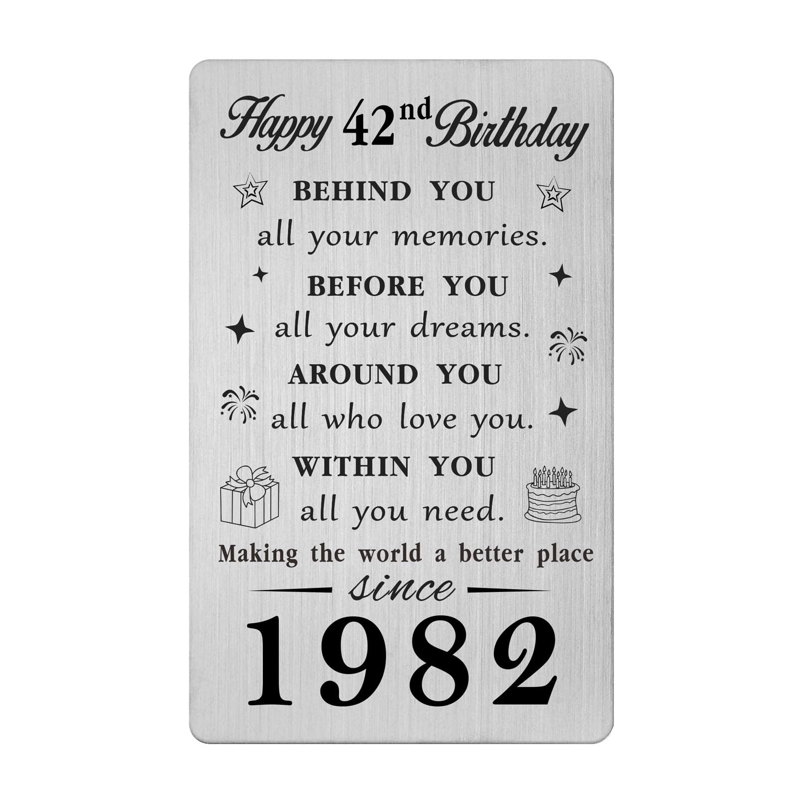Gezxin Happy 42nd Birthday Gifts for Men Women- Personalised 42 Year Yr ...