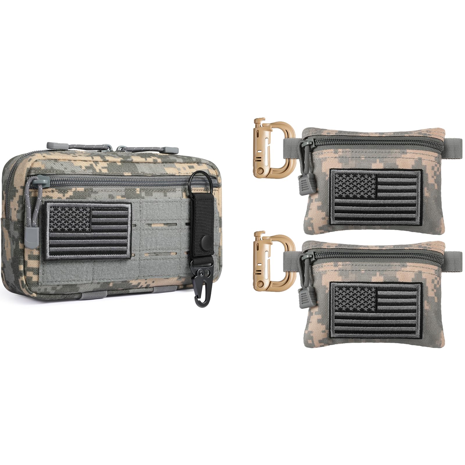 Amazon.com : FRTKK Tactical Molle Admin Pouch with USA Flag Patch and ...