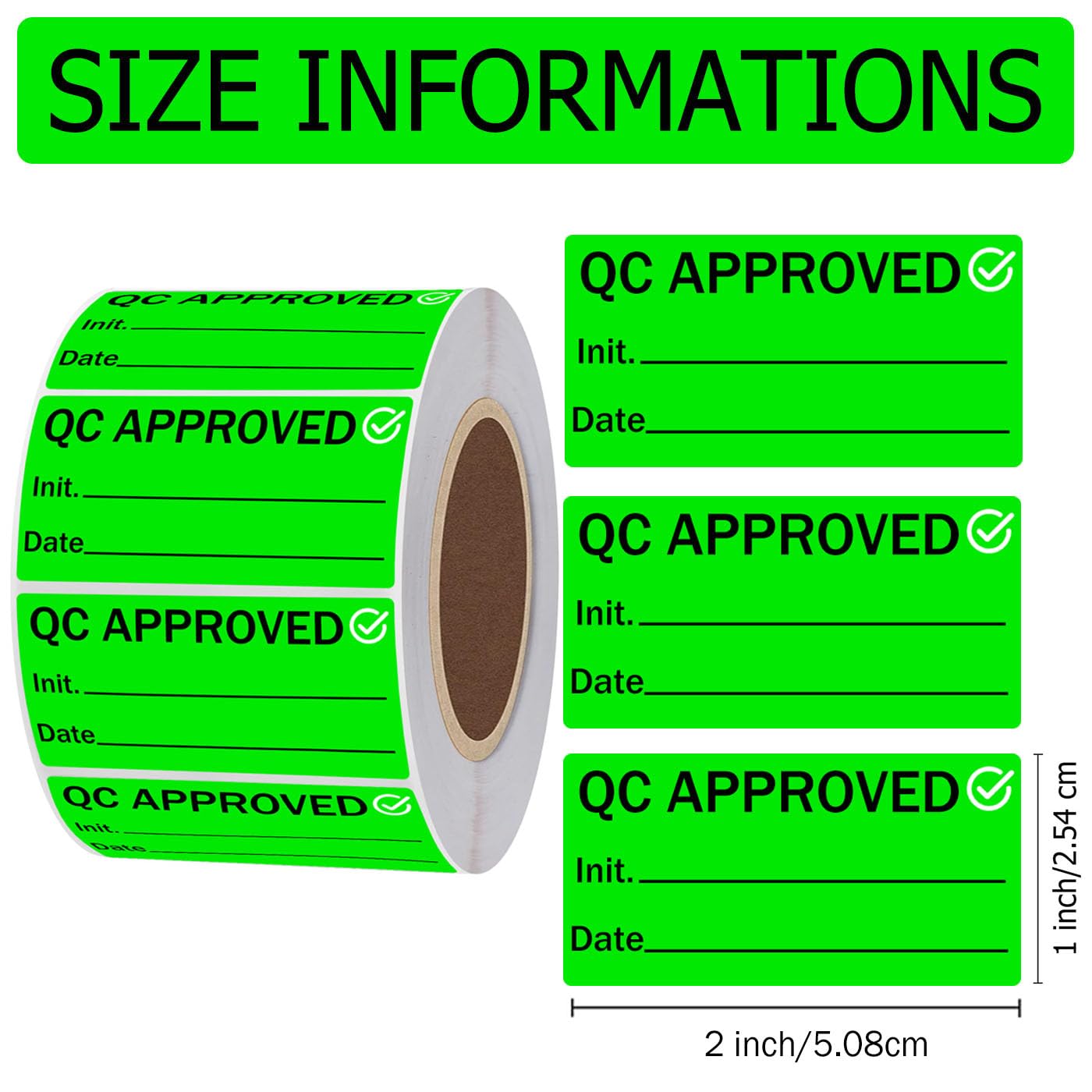 Snapklik.com : 1 Inch QC Labels Green Inventory Quality Control ...