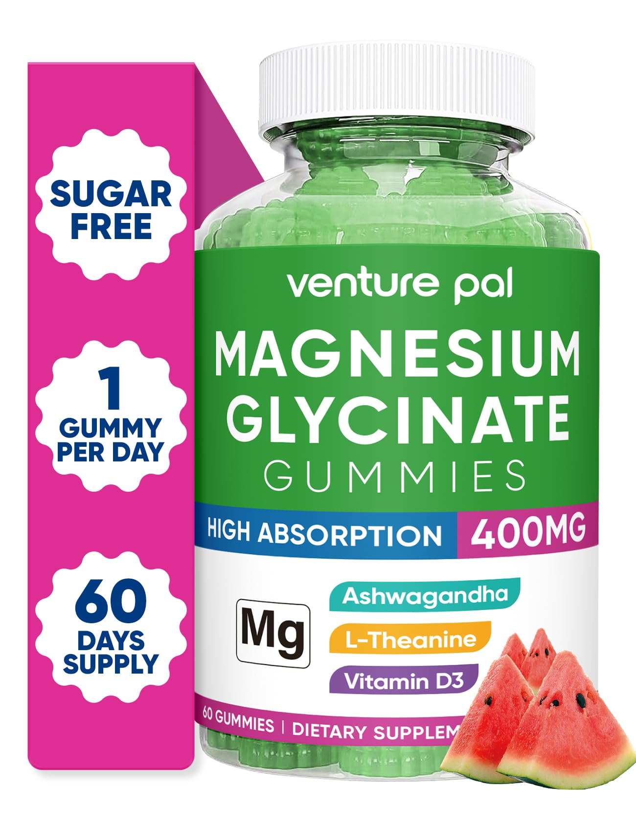 Amazon.com : Venture Pal 60 Day Supply Magnesium Glycinate Gummies ...