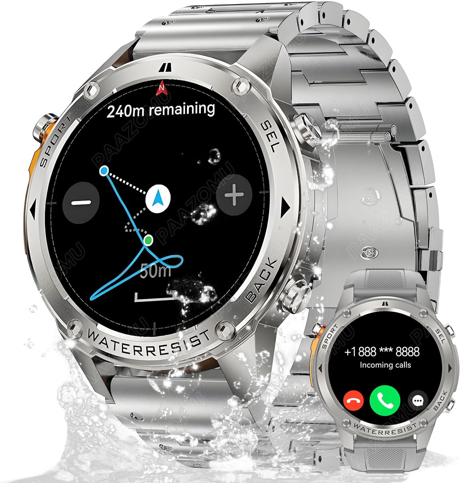 Amazon.com: Military Smartwatch Men's 5ATM Water Resistant Rugged ...