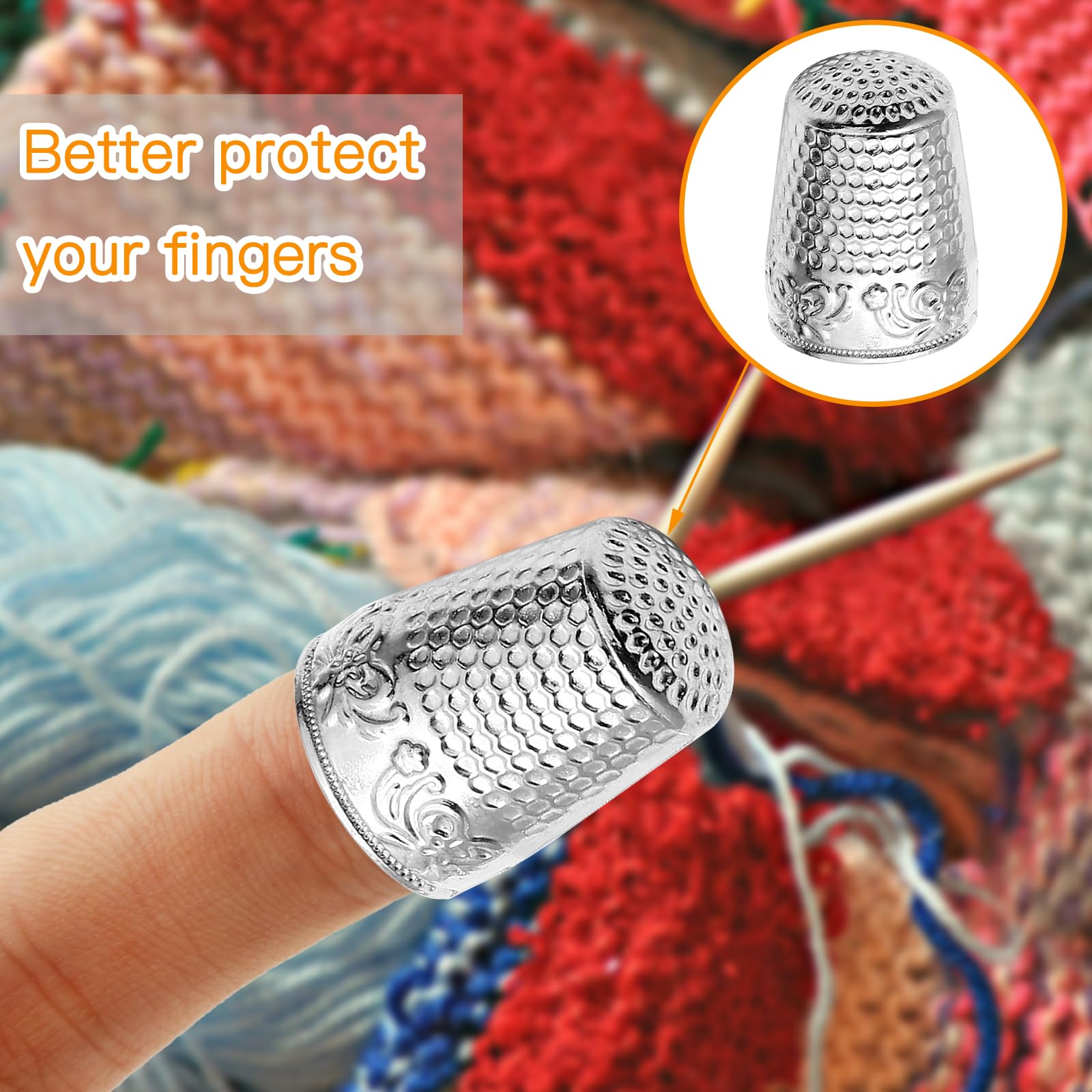 Stainless Steel Finger Hand Protector 4pcs Metal Sewing Thimbles ...