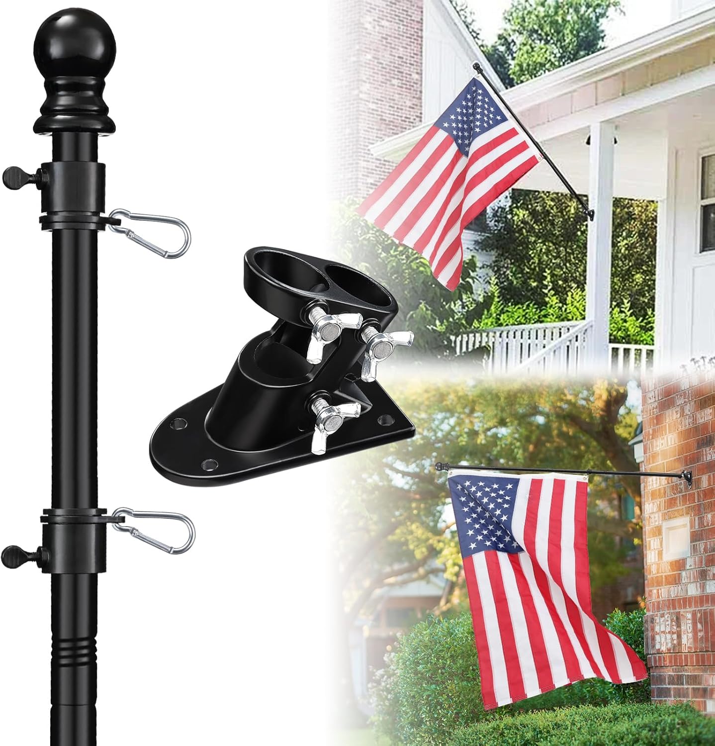 Amazon.com : ETICSIPA Flag Pole Kit, 5ft Metal Flag Pole with Ring Clip ...