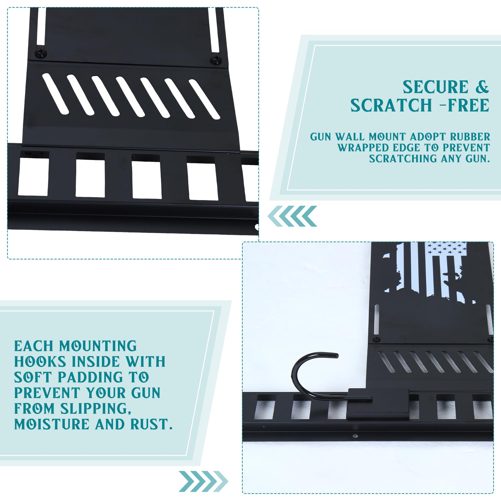 Snapklik.com : Wenqik Gun Rack Wall Mount Horizontal Heavy Duty Steel ...