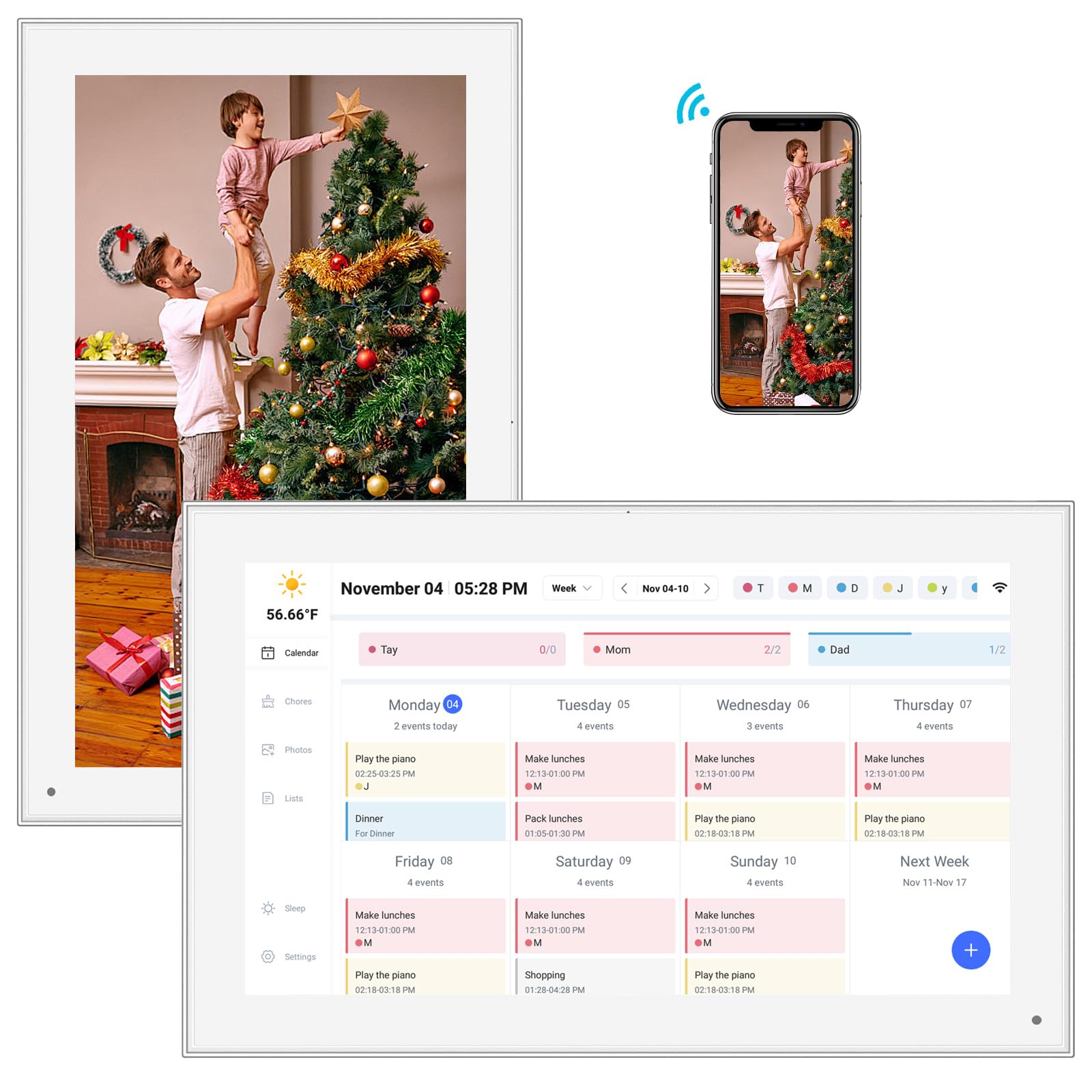 Snapklik.com : 15.6 Inch Digital Calendar Wall Touch Screen Syncs All ...