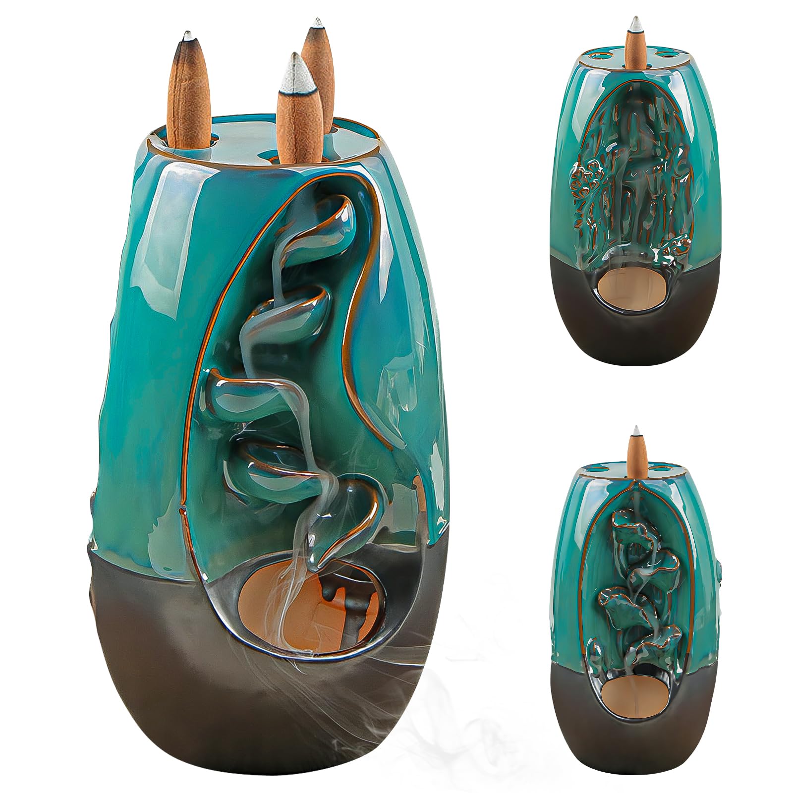 Amazon.com: Fanadith Waterfall Incense Burner, Backflow Incense Holder ...