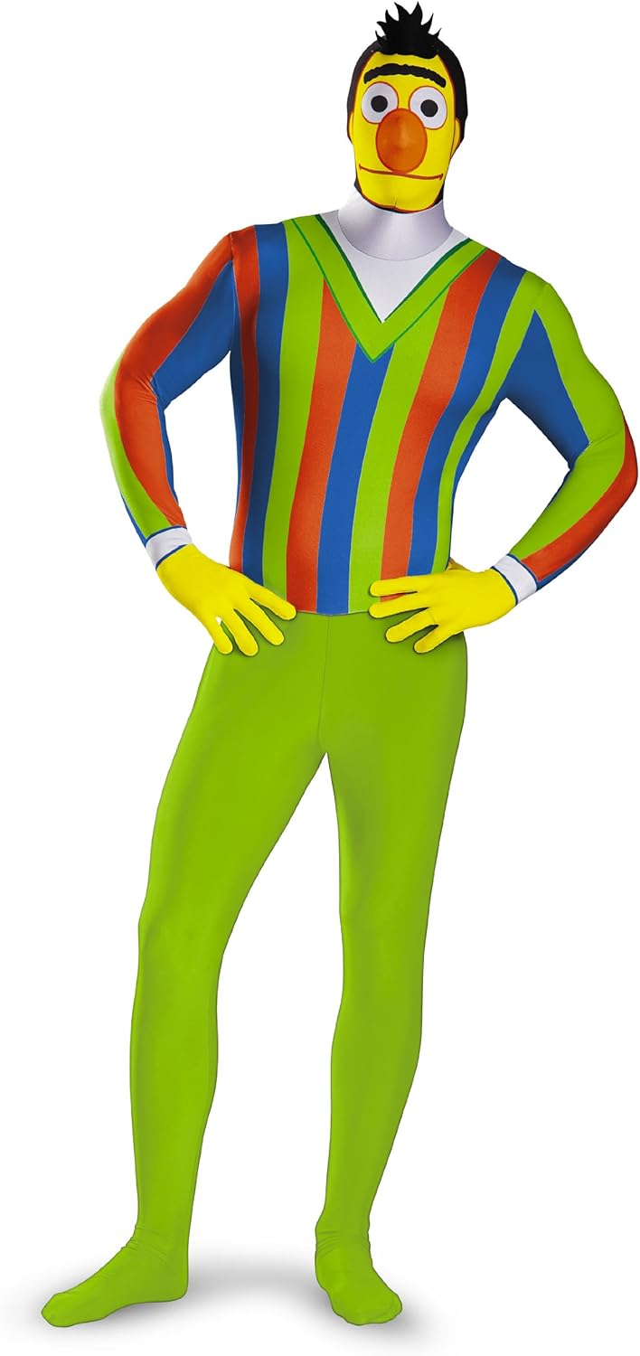 Amazon.com: Disguise Men's Sesame Street Bert Bodysuit Costume, Green ...