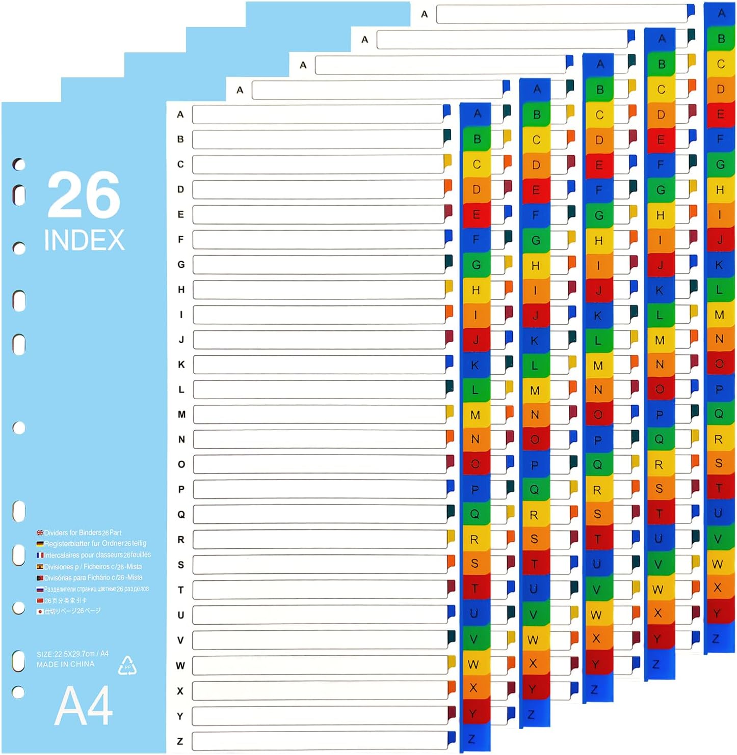 Amazon.com : Hotyin A-Z Tab Dividers, Plastic Binder Tab Dividers ...
