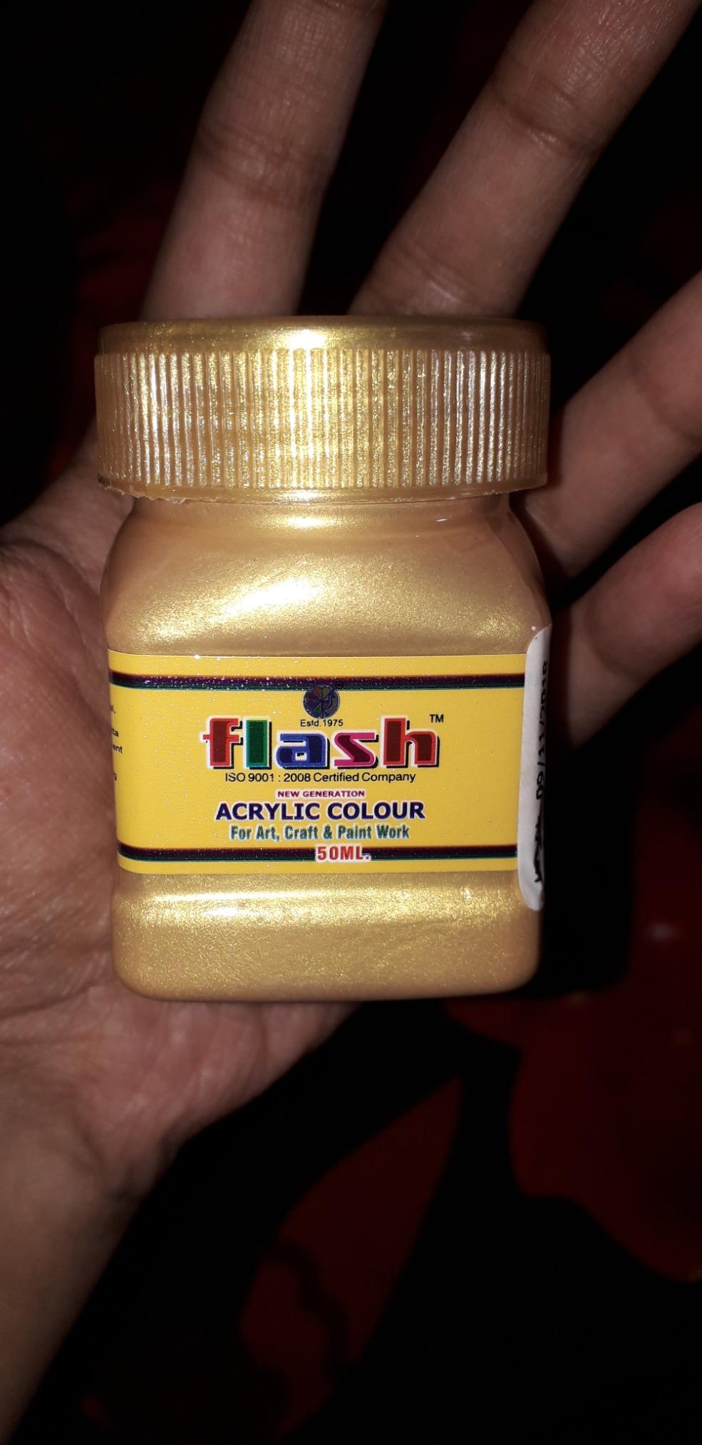 FLASH Acrylic Metallic Colour 24 Carats Gold (Code 100) 50 ML : Amazon ...