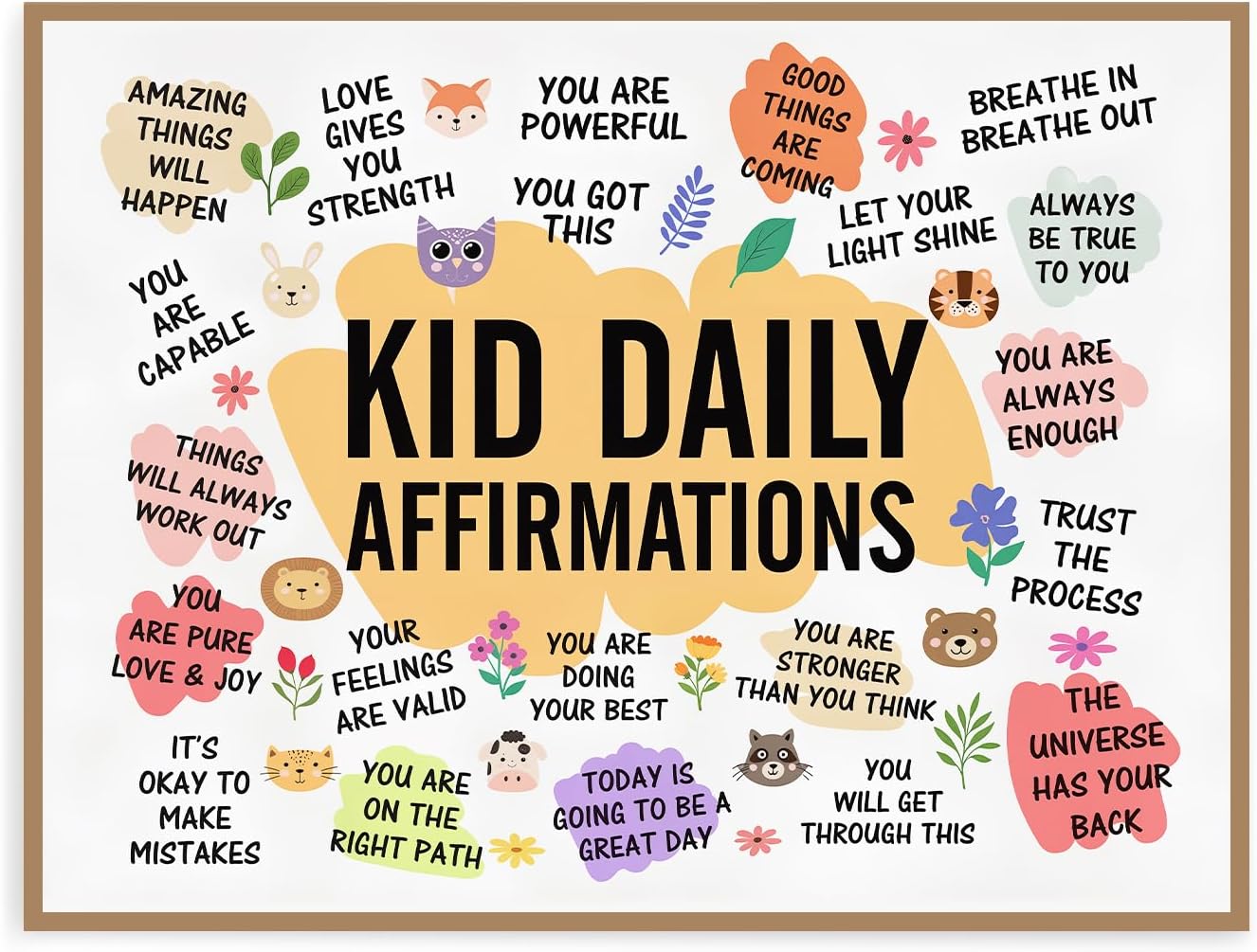 Amazon.com: Dazzlewall Kid Daily Affirmations Wall Art Poster ...
