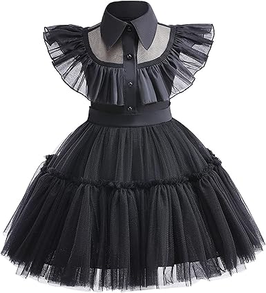 Amazon.com: PURFEEL Girls Party Dress for Wednesday Kids Dress up for ...