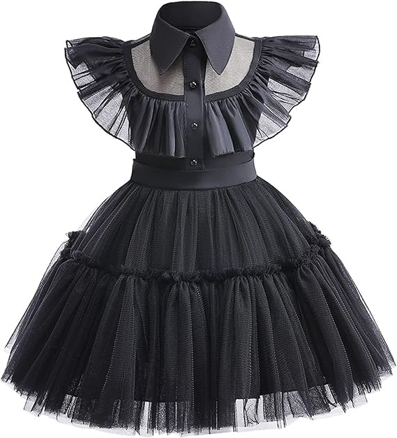 Amazon.com: PURFEEL Girls Party Dress for Wednesday Kids Dress up for ...