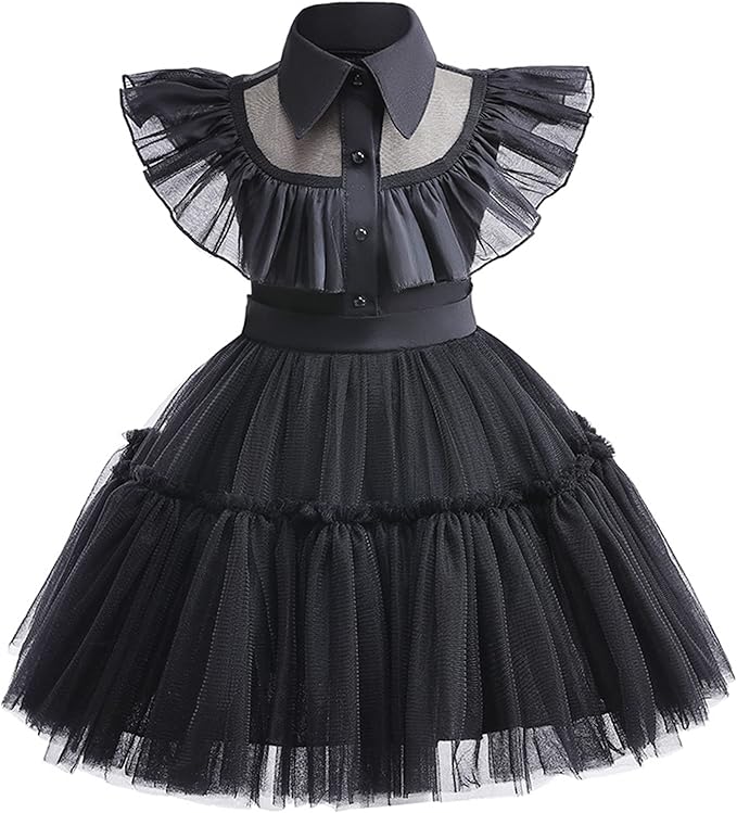 Amazon.com: PURFEEL Girls Party Dress for Wednesday Kids Dress up for ...