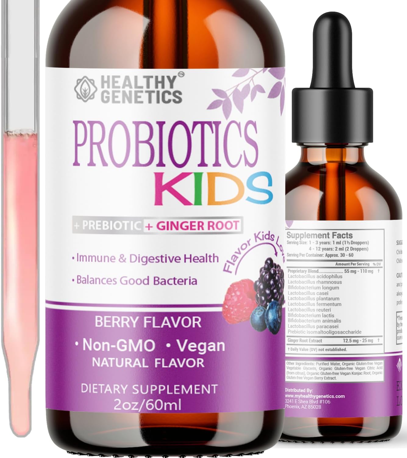 Amazon.com: Healthy Genetics Liquid Probiotics for Kids & Toddlers ...