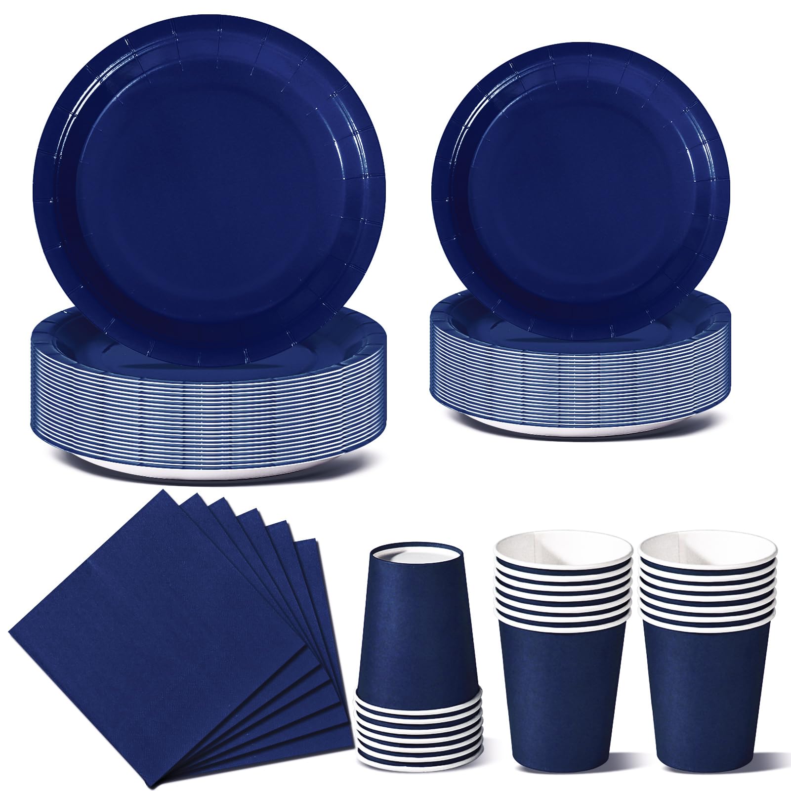 Nkaiso Dark Blue Party Tableware, 96 Pieces Colorful Party Supplies Set ...