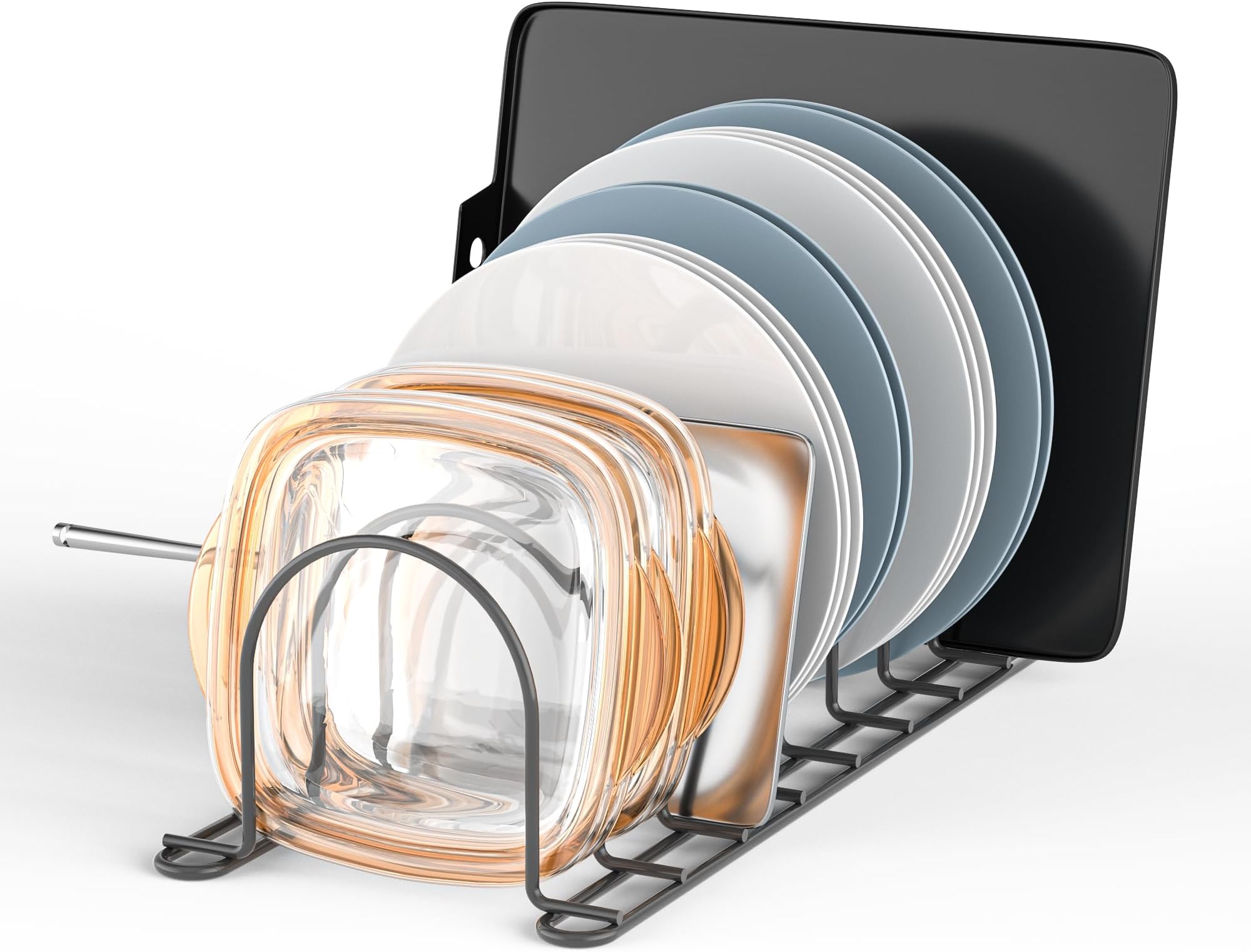 Amazon.com - Organize It All Vinyl Coated Kitchen Wire Lid Plate Rack ...