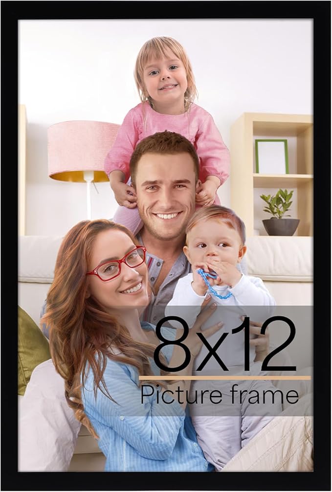 Giftgarden 8x12 Picture Frame Black, 8 by 12 Thin Photo Frame for Wall ...