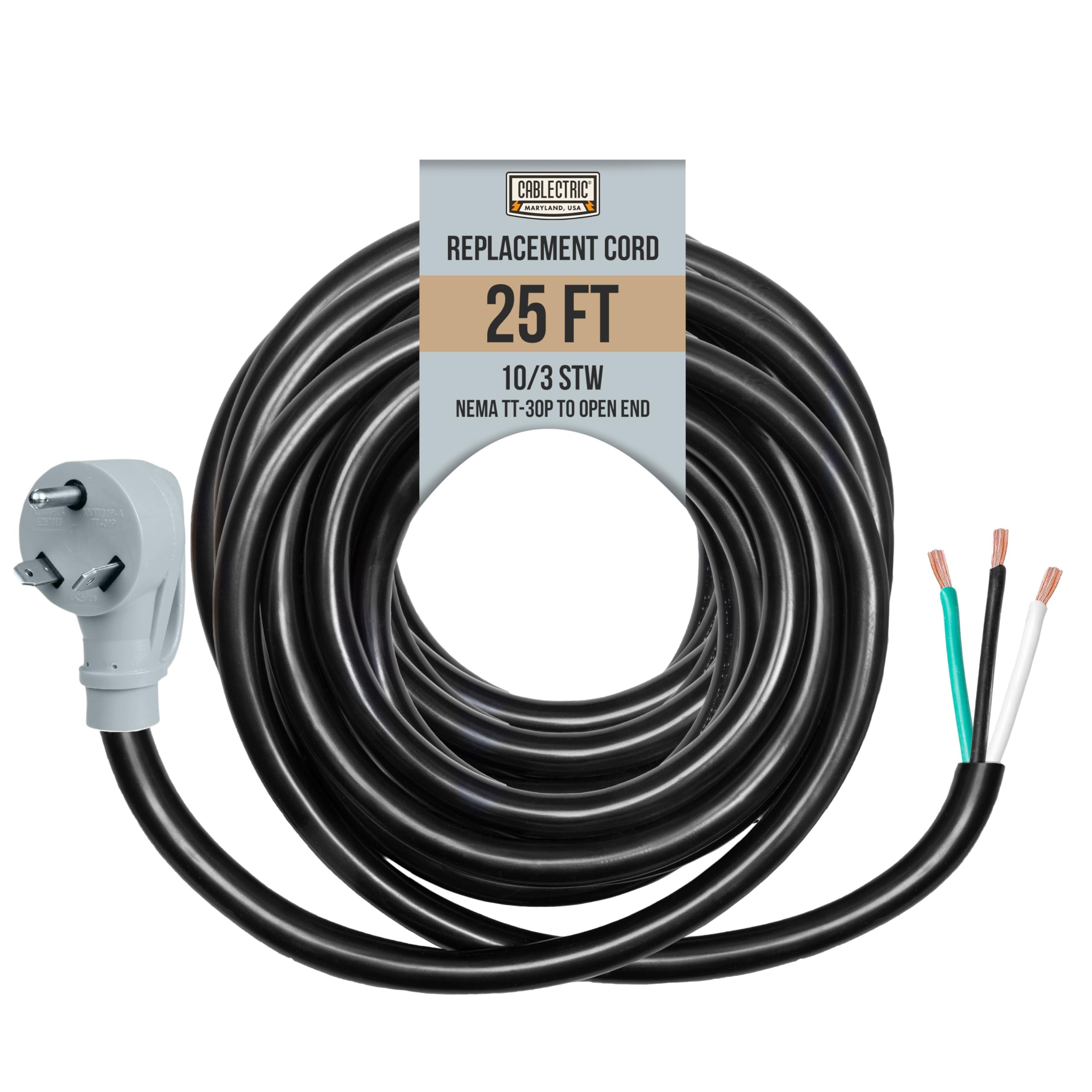 Snapklik.com : 30 Amp RV Replacement Power Cord - 25ft 10 Gauge EV ...