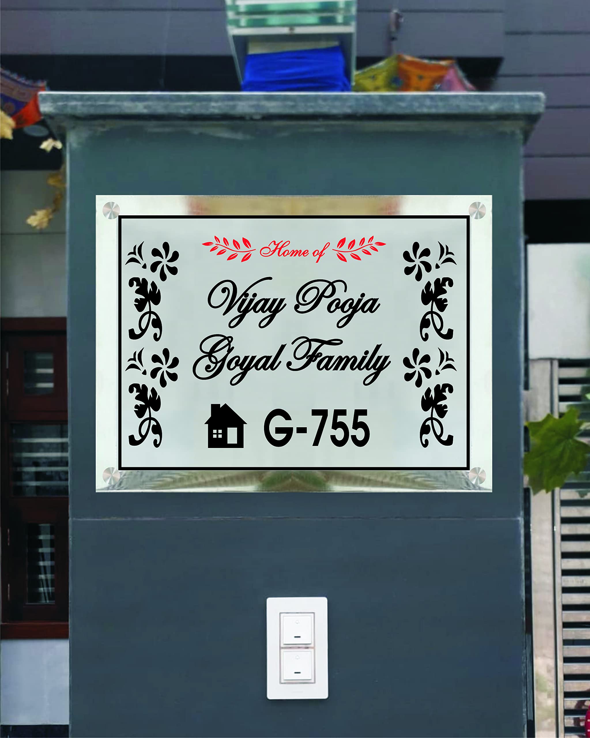 RidiVansh Creations Customized Stainless Steel Matel Name Plate (12x18 ...