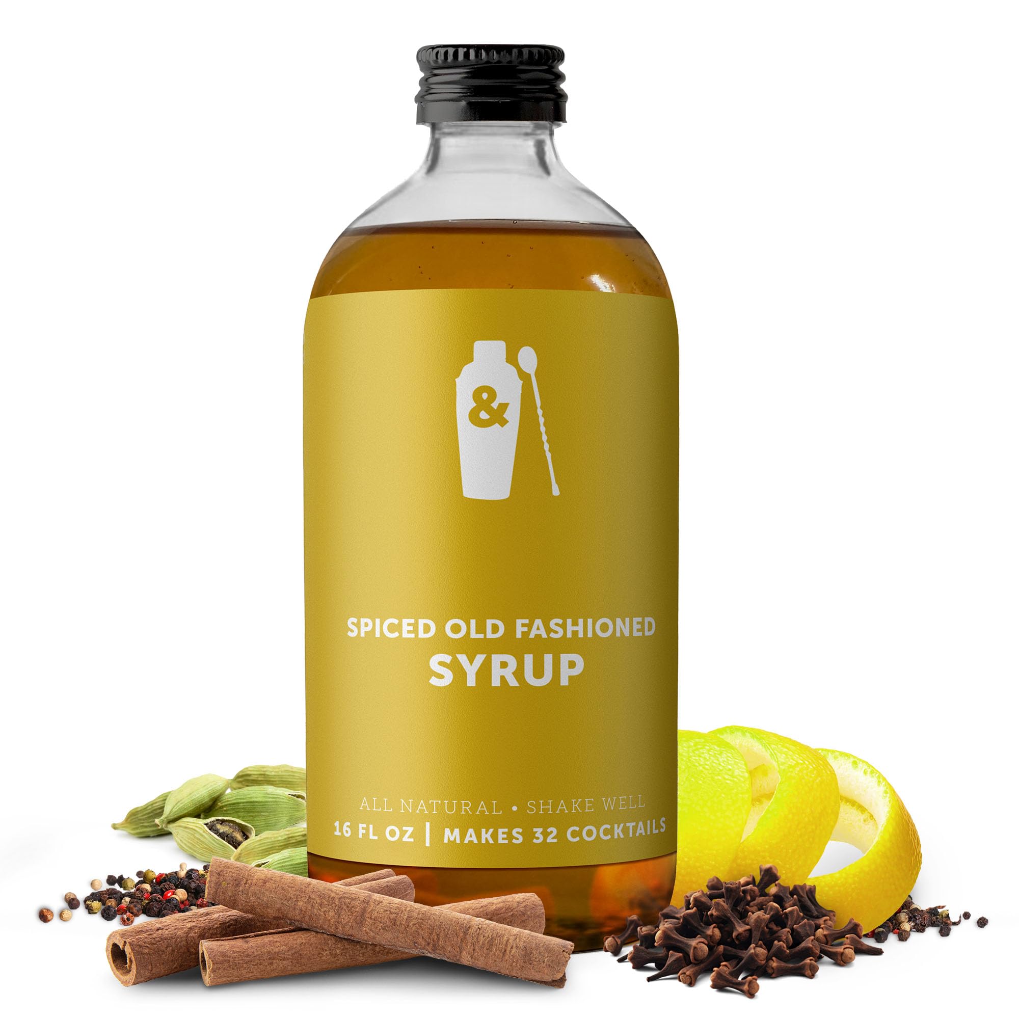 Amazon.com: Shaker & Spoon Old Fashioned Cocktail Syrup, 16oz Old ...