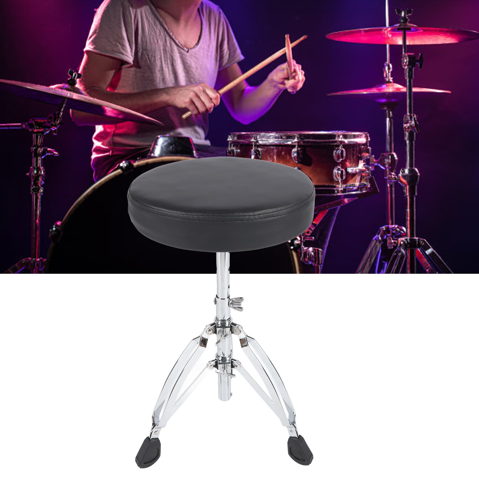 Drum Throne Seat, Adjustable Height Drum Stools Padded Drum Seat With ...