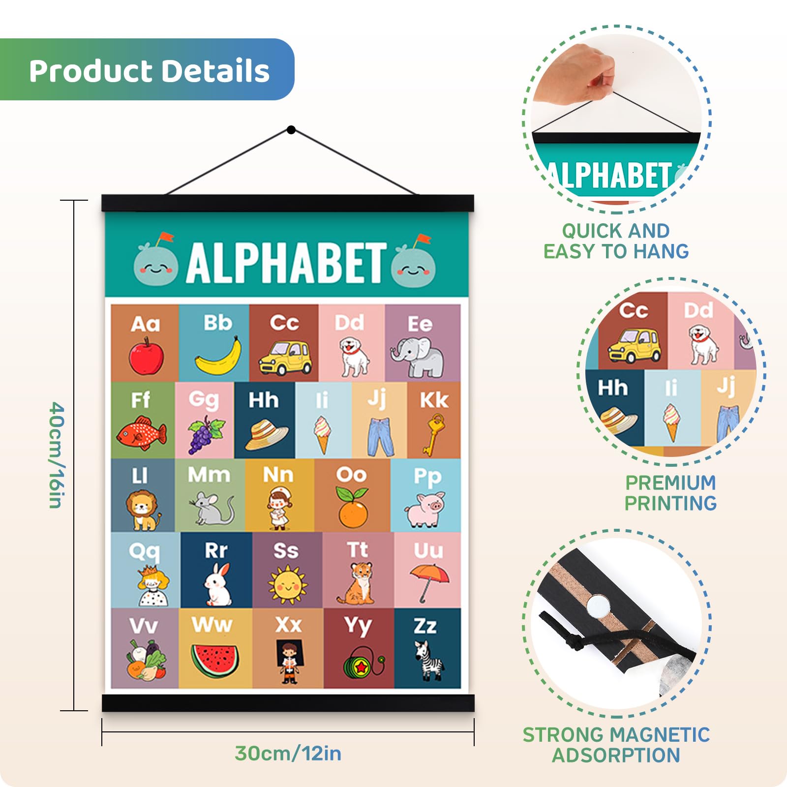 Educational Posters For Kids Benjia Educational Poster Set - Alphabet ...
