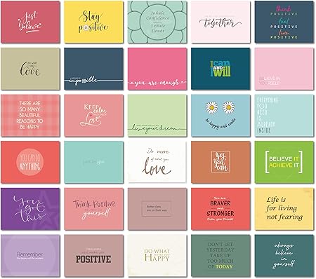 Positive Affirmation Cards Pantone Motivational Postcards pack of 30 ...