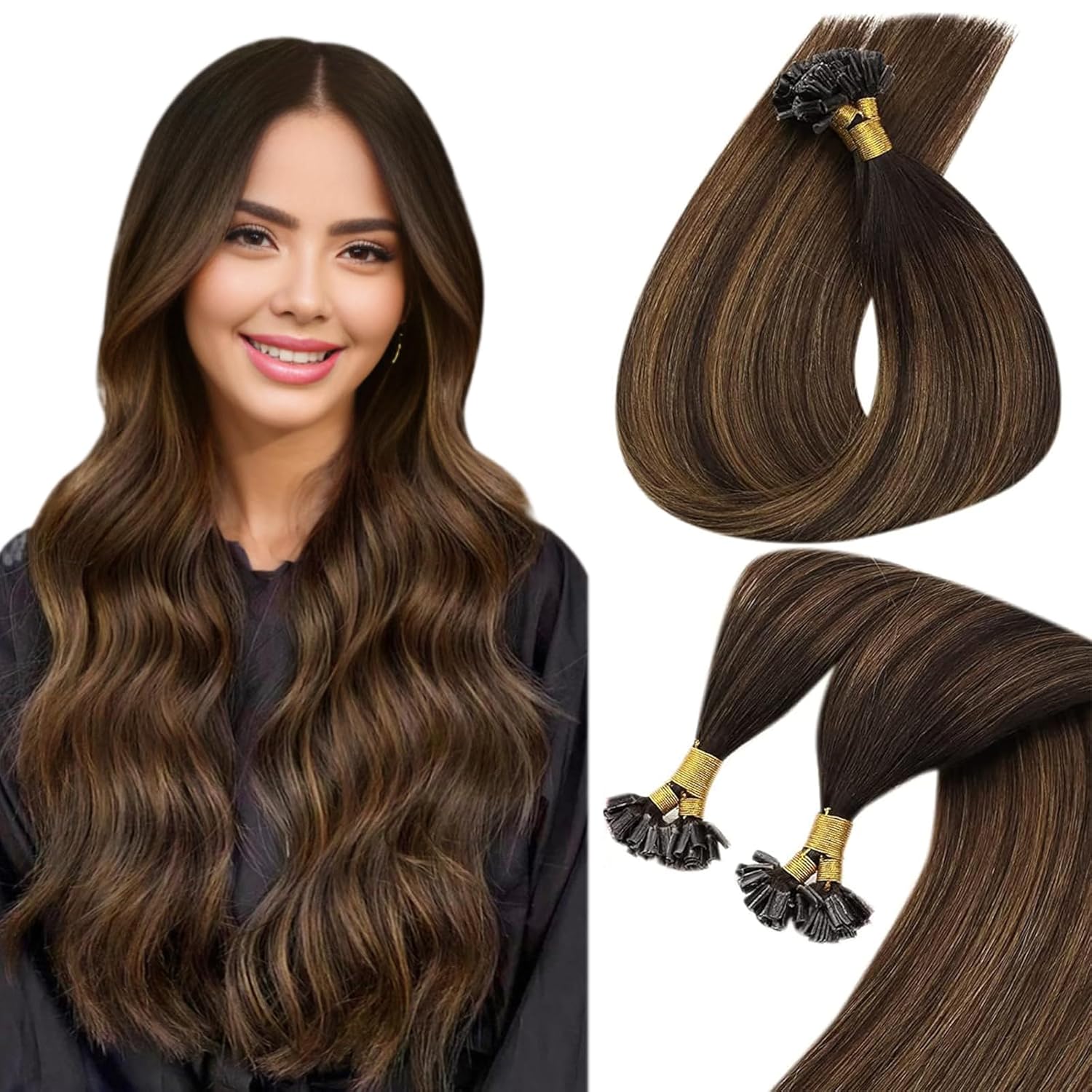 Amazon.com : Sunny Hair U Tip Hair Extensions 14inch Pre Bonded U Tips ...