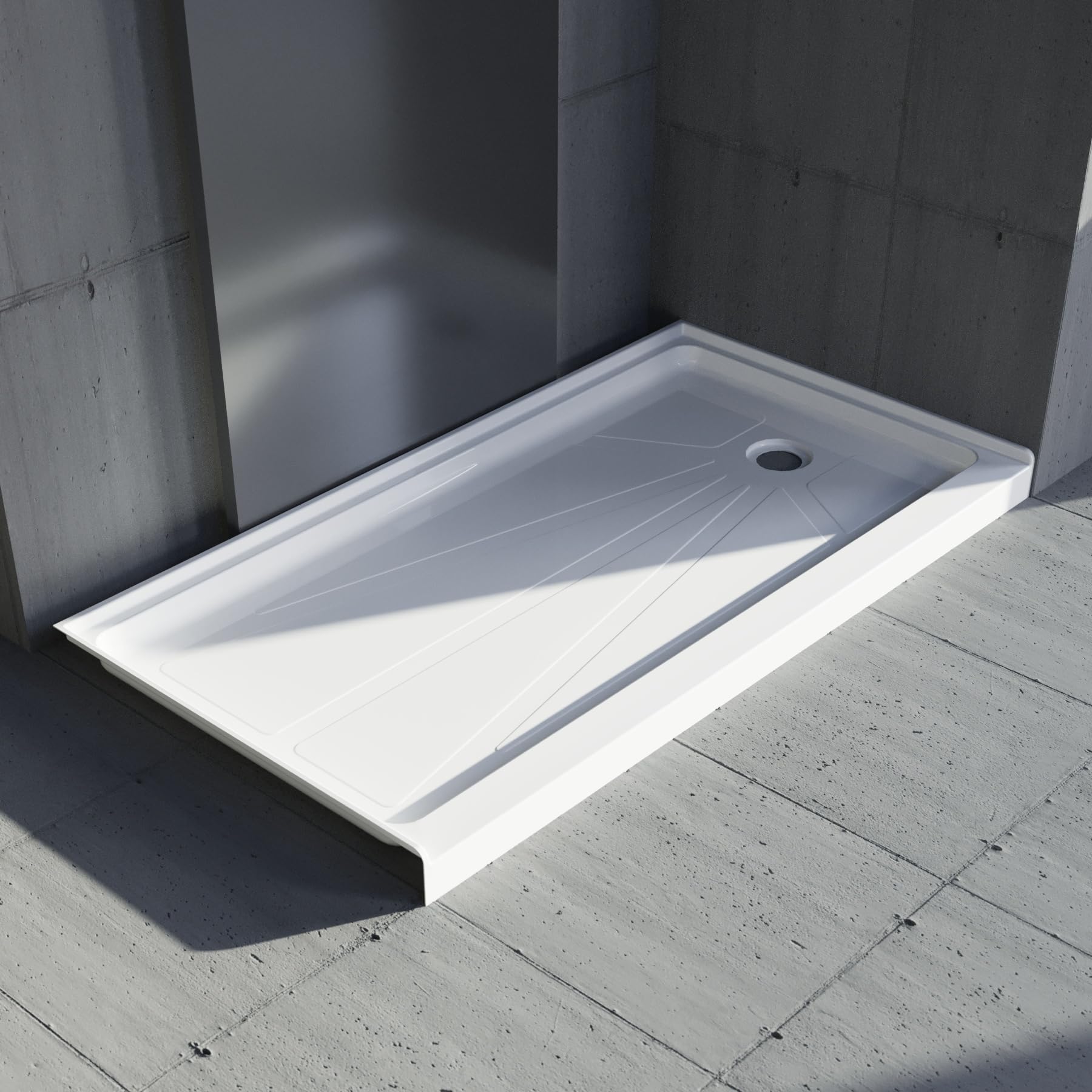 Weichen Acrylic Shower Pan 60 in Length 32 in Width Right Drain Single ...