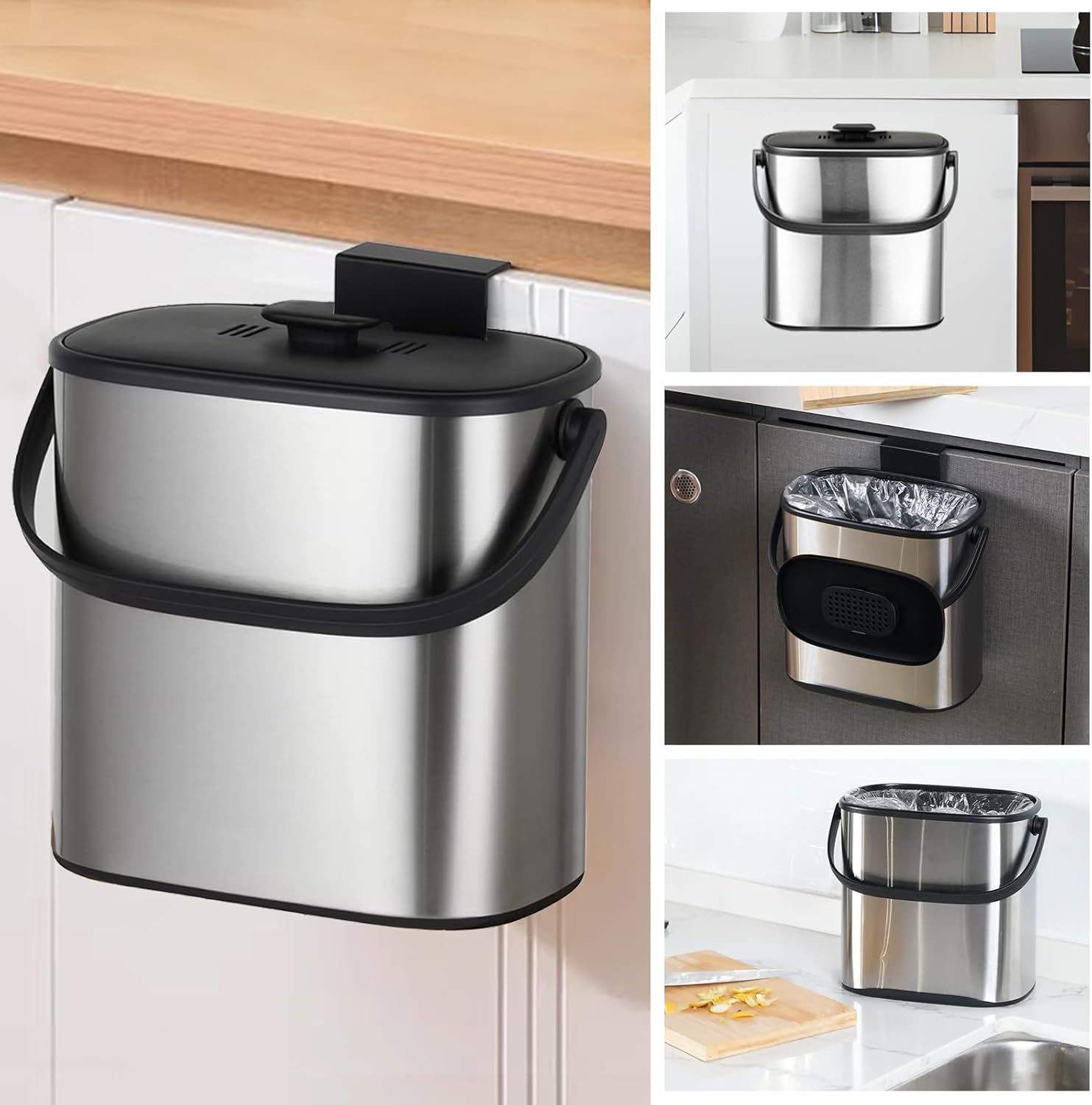 Amazon.com : Tegneo Kitchen Compost Bin Countertop, 1.3 Gallon ...